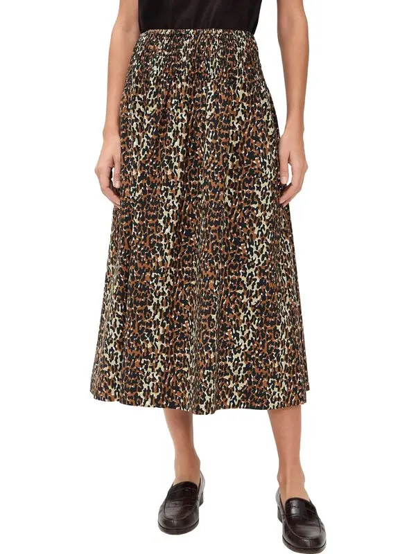 Clare V. Double Jaguar Zoe Skirt - Caramel Multi