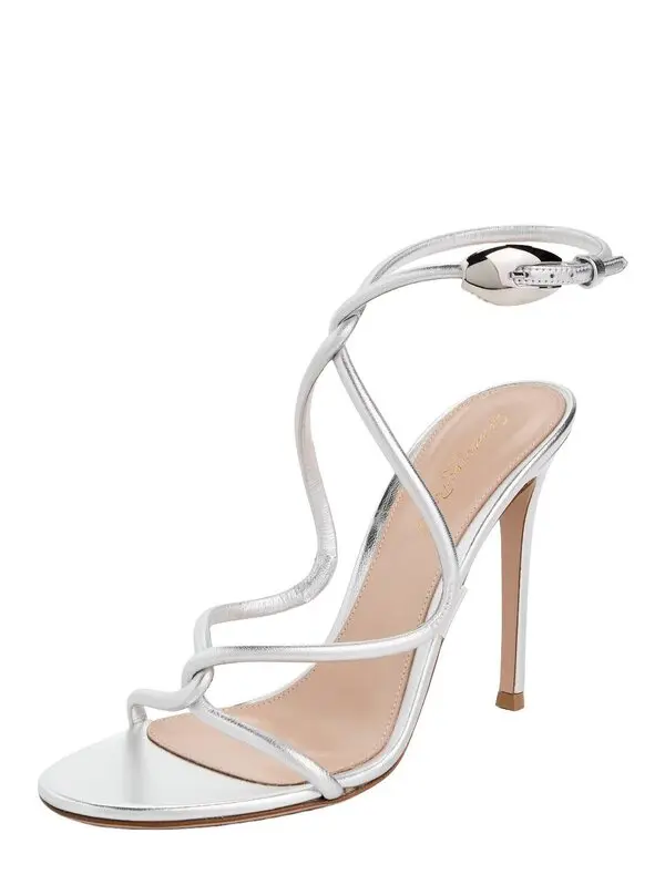 GIANVITO ROSSI Jungle Mamba Sandals - Silver/trasp