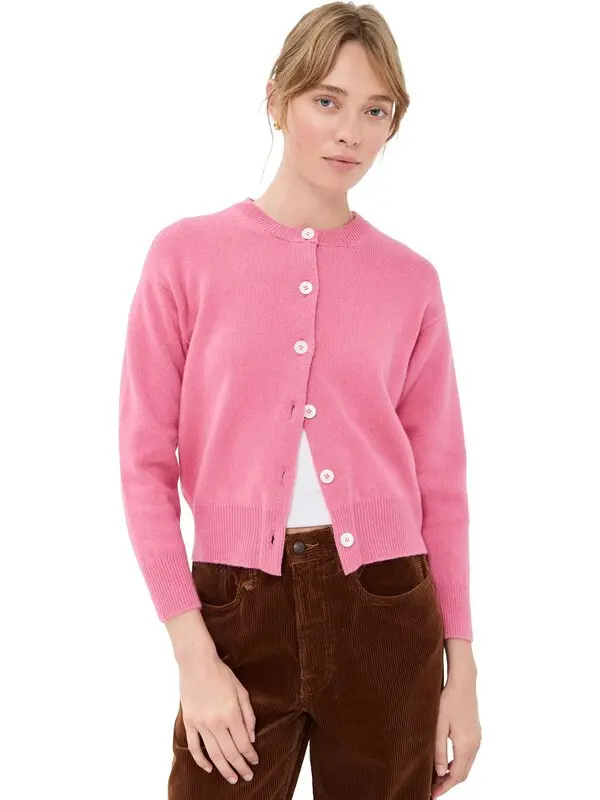 Daughter Ada Crewneck Cardigan - Pink