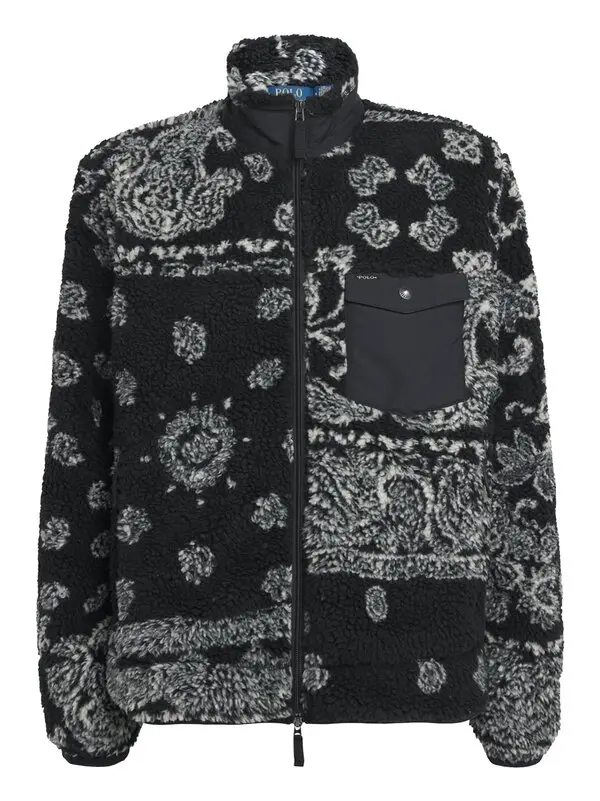 Polo Ralph Lauren High-pile Fleece Bandana Jacket - Black