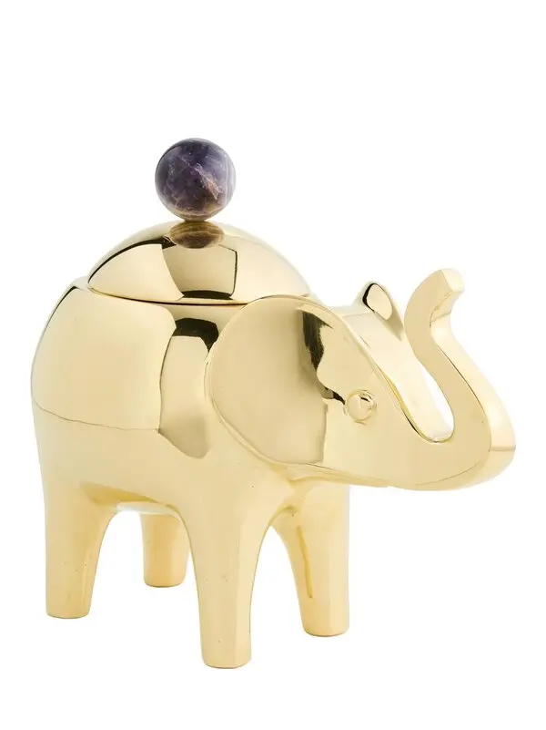 Jonathan Adler Brass Elephant Box - Gold