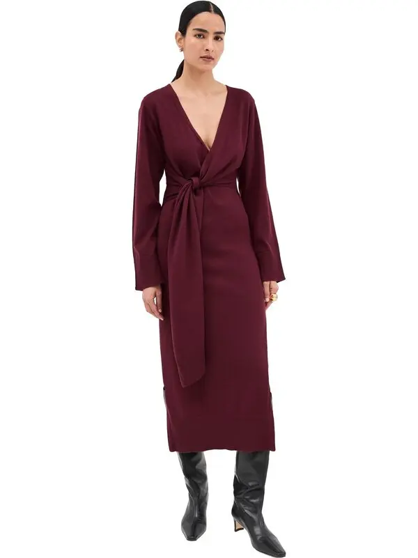 Simkhai Skyla Wrap Midi Dress - Sangria