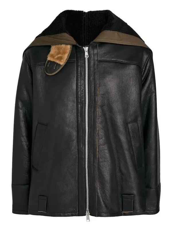 Our Legacy Blizzard Hooded Grained Leather Jacket - Black