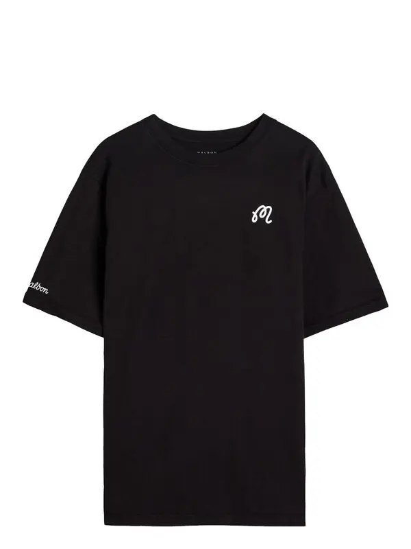 MALBON Bermuda Logo-print Cotton T-shirt - Black