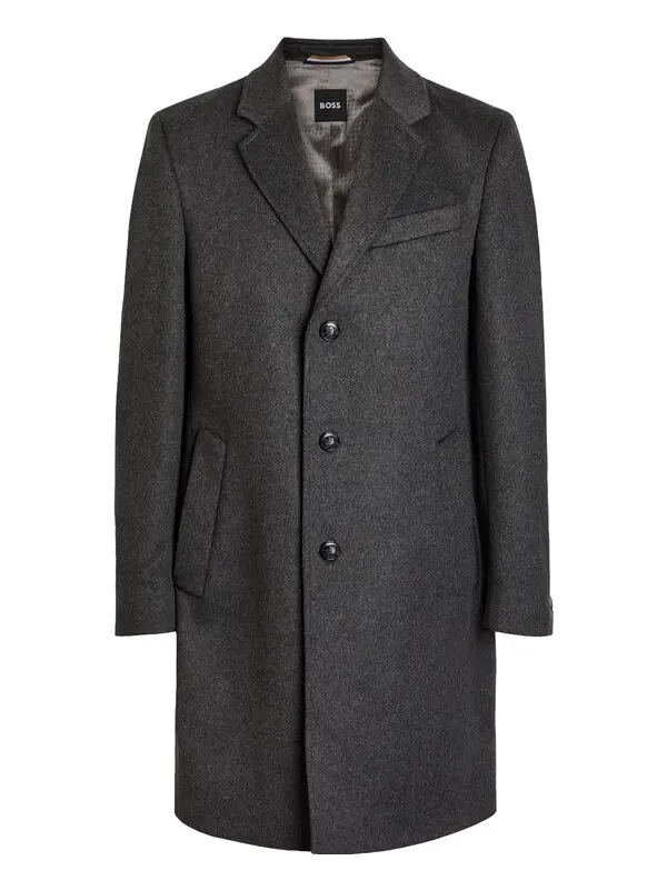 BOSS Hyde Wool-blend Coat - Grey