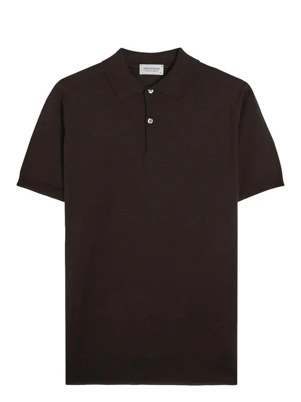 John Smedley Payton Merino Wool Polo Shirt - Dark Brown