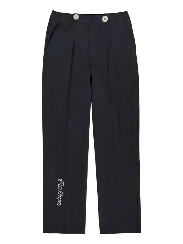 MALBON Logo-embroidered Stretch-crepe Trousers - Black
