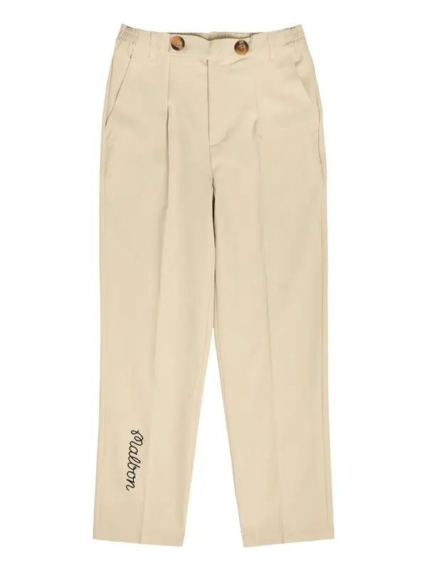 MALBON Logo-embroidered Stretch-crepe Trousers - Khaki