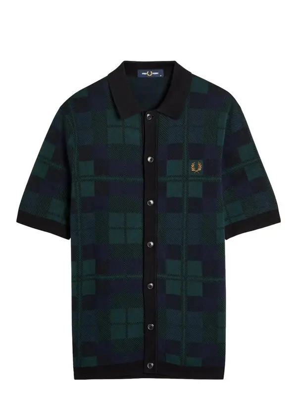 Fred Perry Tartan Cotton Shirt - Navy