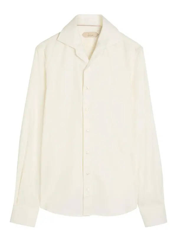 AURELIEN City Cotton And Cashmere-blend Shirt - Ivory