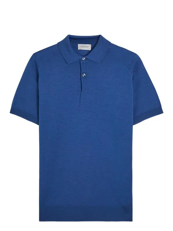 John Smedley Payton Merino Wool Polo Shirt - Blue