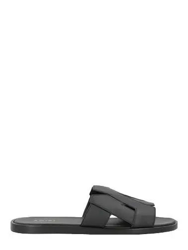 Amiri Leather Slide Sandals - Black