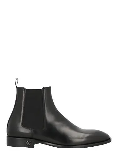 Roberto Cavalli Leather Ankle Boots - Black