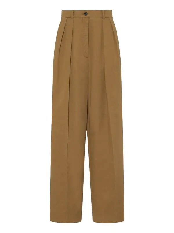 THE ROW Igor Cotton And Cashmere Pants - Tan
