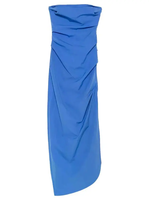 SIR. Sol Strapless Draped Maxi Dress - Blue