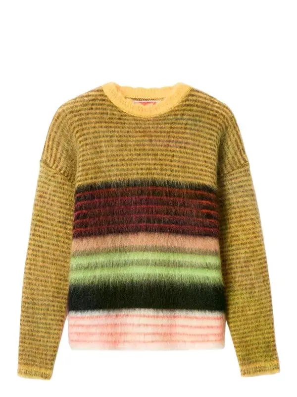 La DoubleJ Round-neck Mohair-wool Blend Sweater - Brown