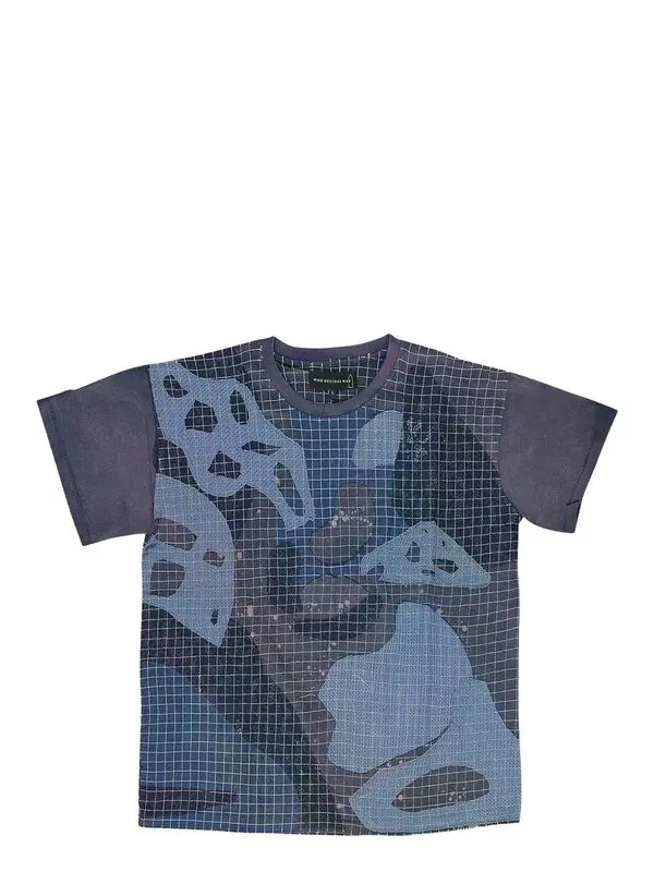 WHO DECIDES WAR Grid Short-sleeve T-shirt - Blue
