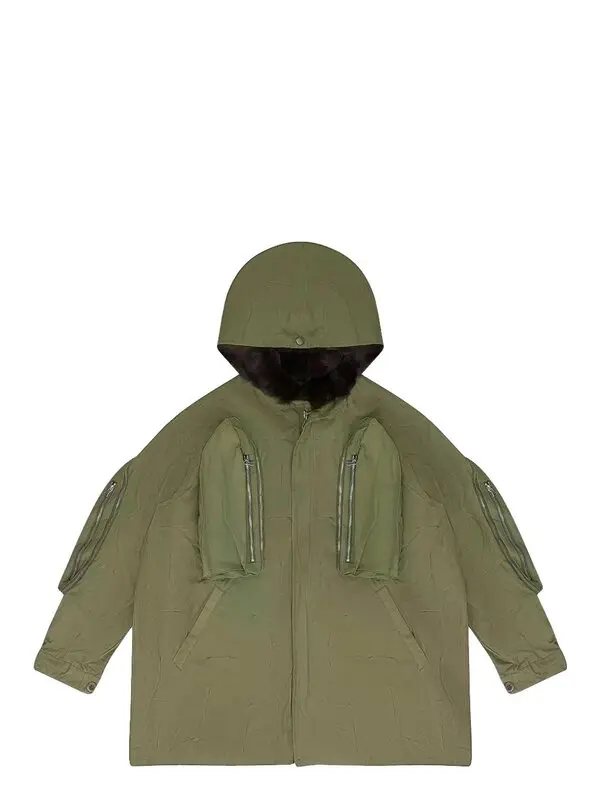 WHO DECIDES WAR Window-pocket Parka - Green