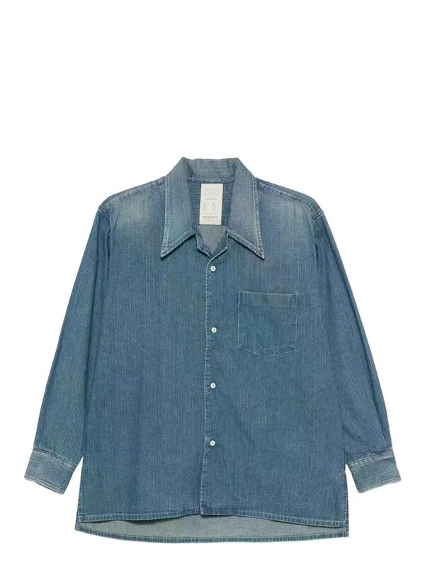 KURO Chest-pocket Denim Shirt - Black