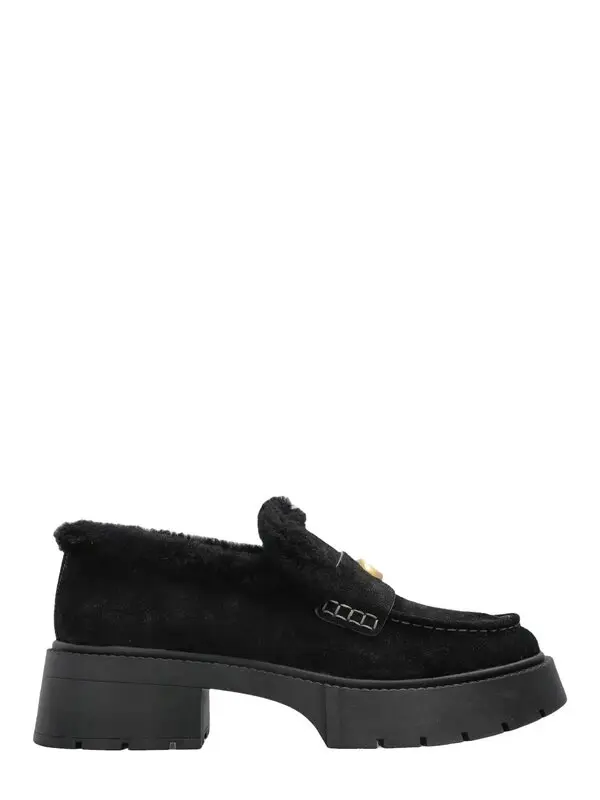 COACH Leah Shearling Loafers - Black