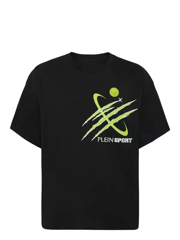 PLEIN SPORT Scratch-print T-shirt - Black