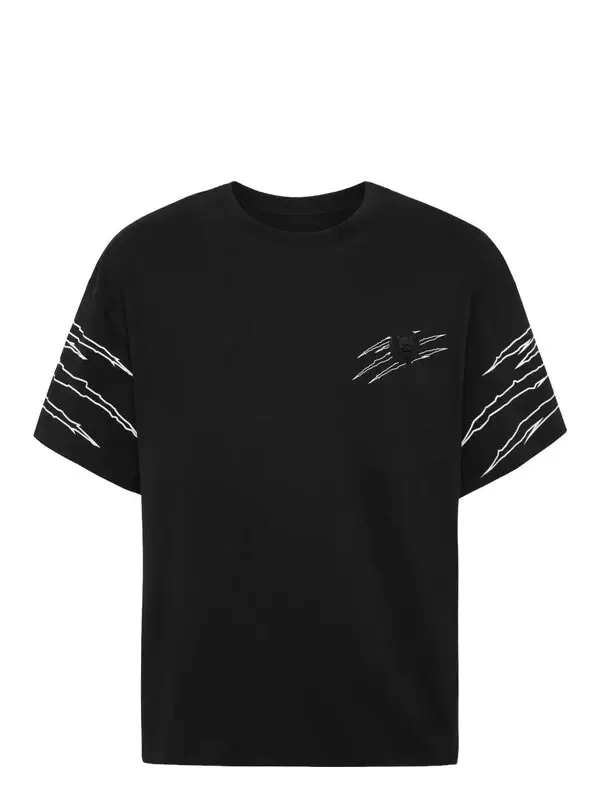 PLEIN SPORT Scratch-detail T-shirt - Black
