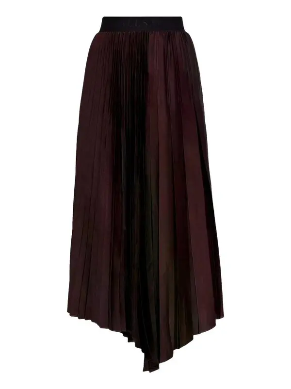 ALLSAINTS Jax Pleated Asymmetric Skirt - Red