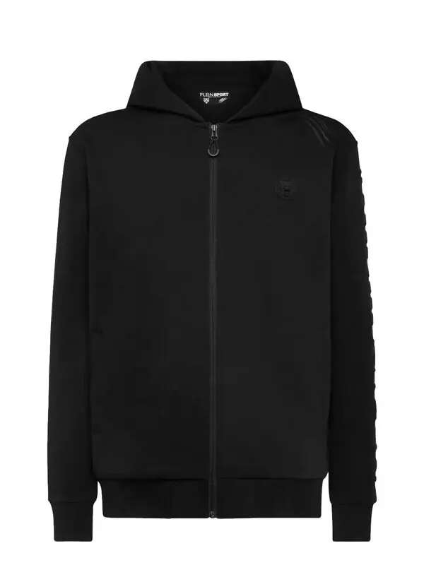PLEIN SPORT Embossed Hoodie Sweatjacket - Black