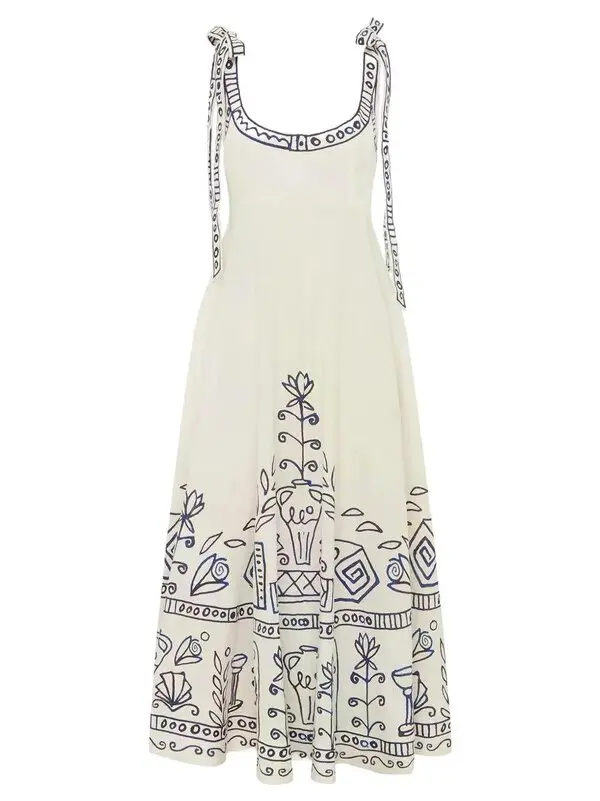 ALEMAIS X Lrnce Leela Midi Dress - Neutrals
