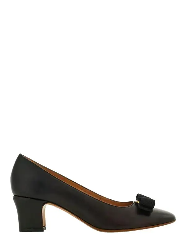 FERRAGAMO Vara Bow Block-heel Pumps - Black