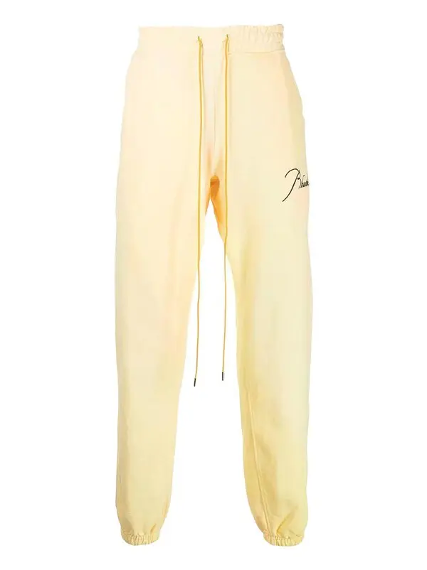 Rhude Logo-embroidered Track Trousers - Yellow