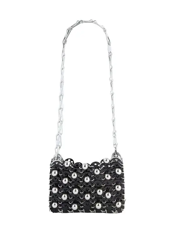 Rabanne Nano 1969 Beaded Shoulder Bag - Black