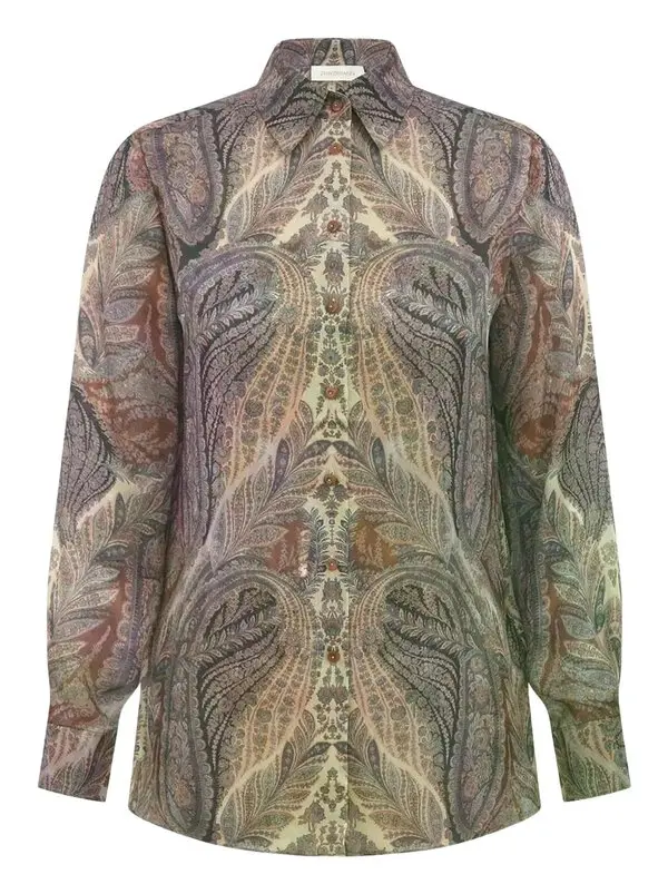 Zimmermann Satin Button-down Shirt - Brown