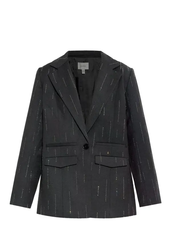GESTUZ Embellished Blazer With Button Details - Grey
