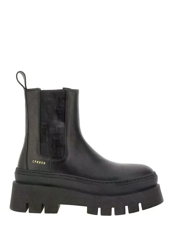 COPENHAGEN  Leather Chelsea Boots - Black