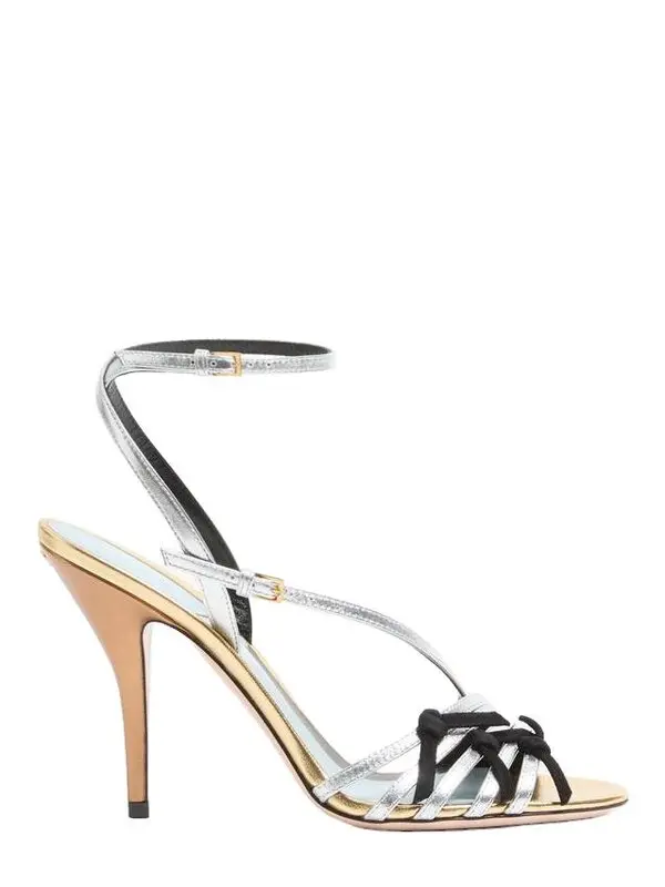 Valentino Garavani Nodine 100mm Sandal - Gold/silver
