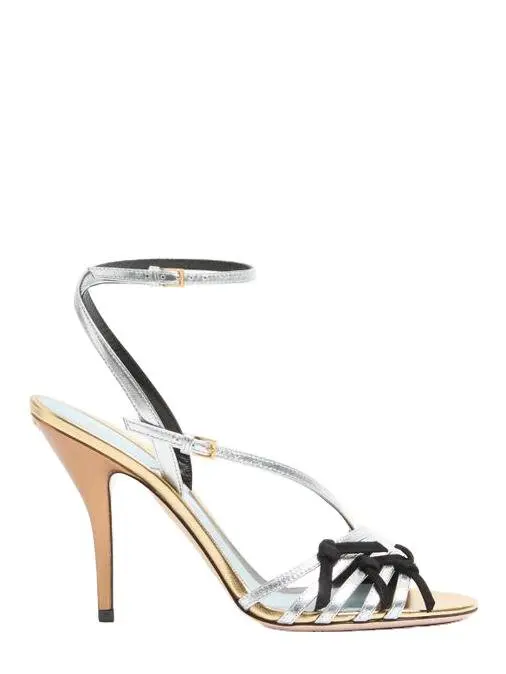 Valentino Garavani Nodine 100mm Sandal - Gold/silver