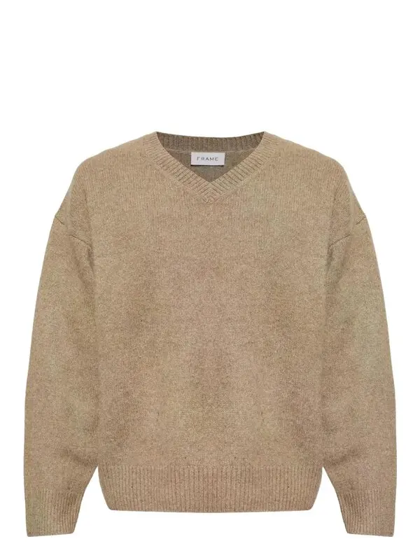 FRAME V-neck Sweater - Brown