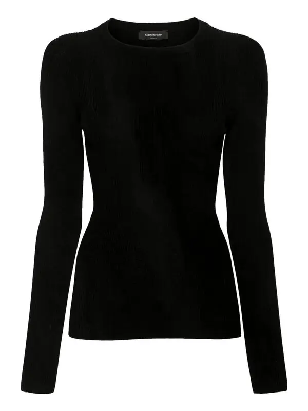 Fabiana Filippi Crew-neck Ribbed Jumper - Black