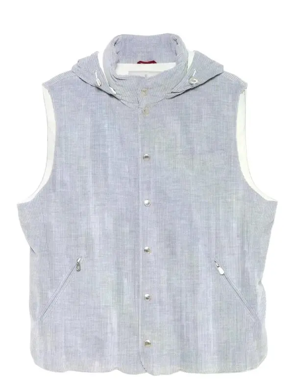 Brunello Cucinelli Corduroy Down Gilet - Grey
