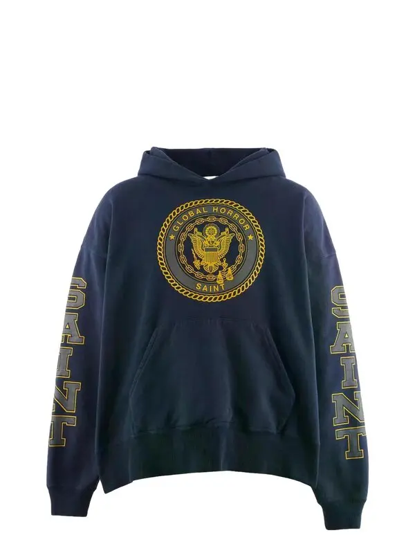 SAINT MXXXXXX Printed Hoodie - Blue