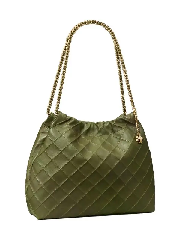Tory Burch Fleming Quilted Tote Bag - Green
