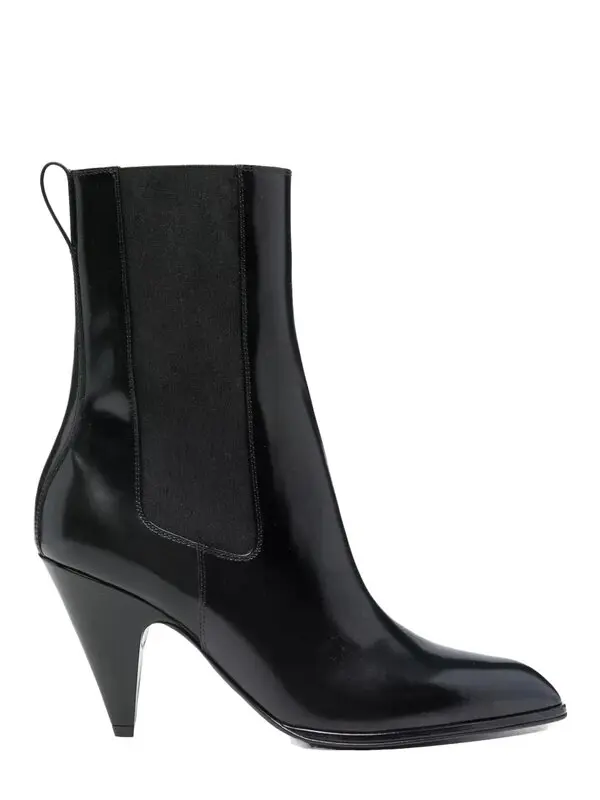 SERGIO ROSSI 85mm Beak Pointed Cone-heel Boots - Black