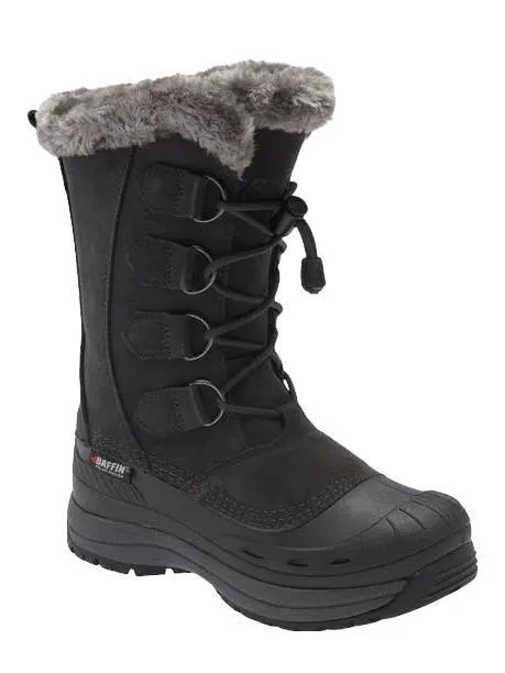 BAFFIN Chloe Waterproof Winter Boot With Faux Fur Trim - Charcoal