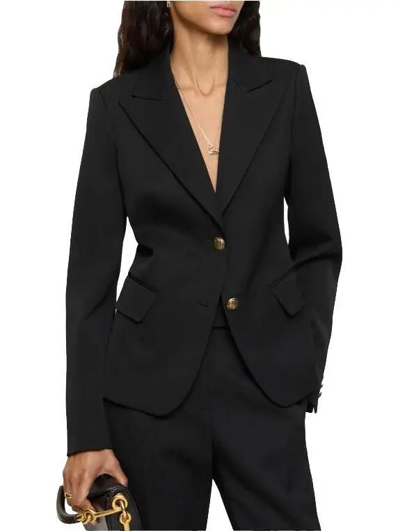 Burberry Grain De Poudre Wool Tailored Jacket - Black