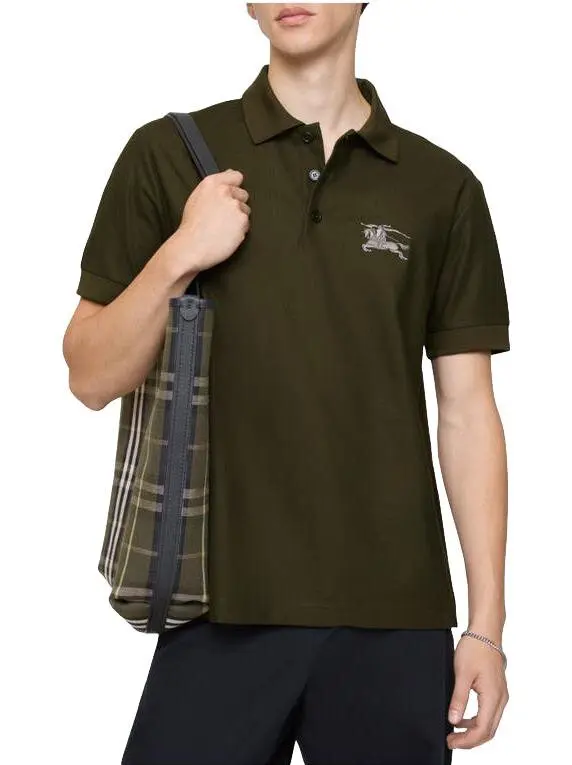 Burberry Metallic Ekd Cotton Polo Shirt - Marsh Green