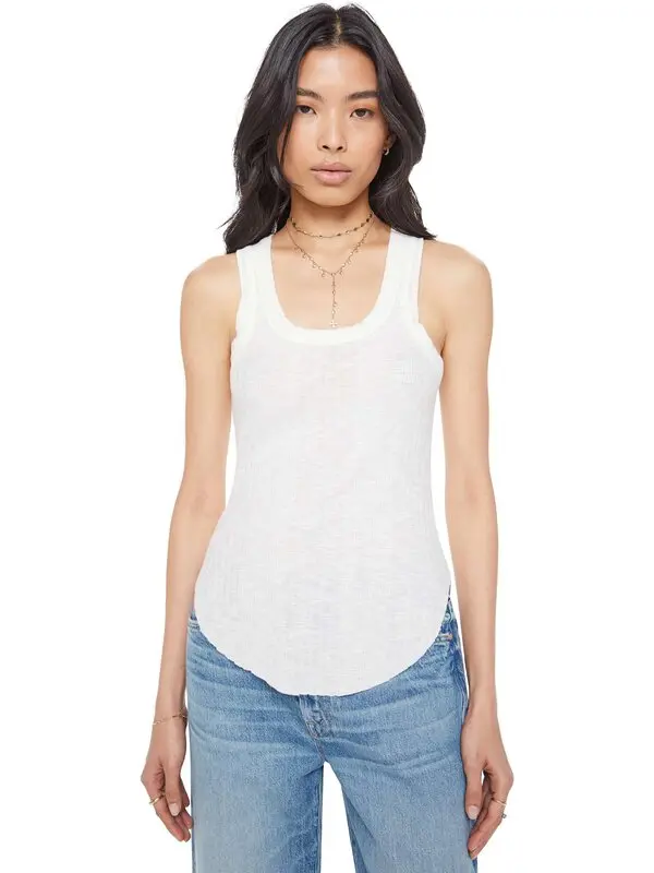 MOTHER The Runner Up Marshmallow Tank - White