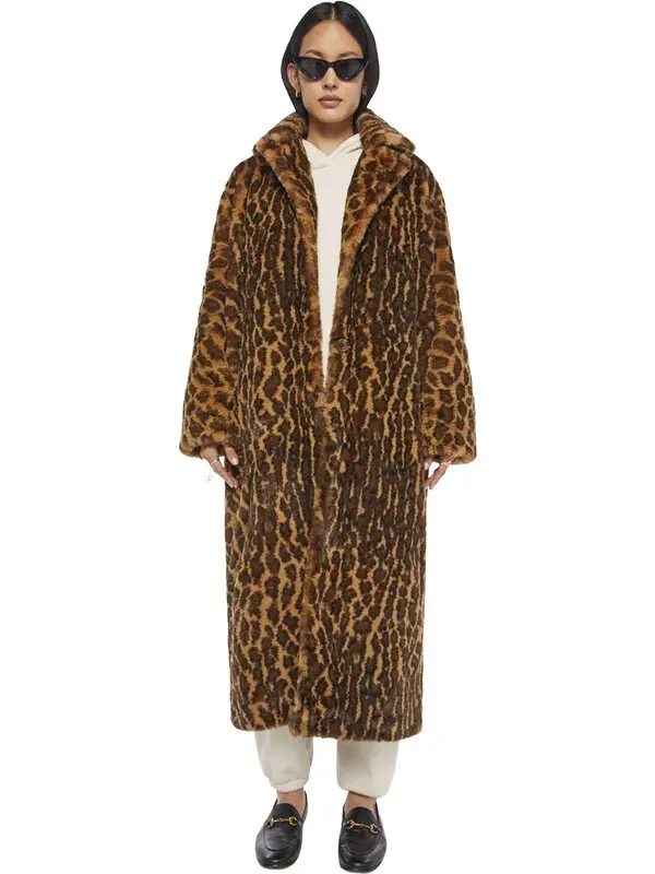 Sprwmn Iris Print Coat - Leopard