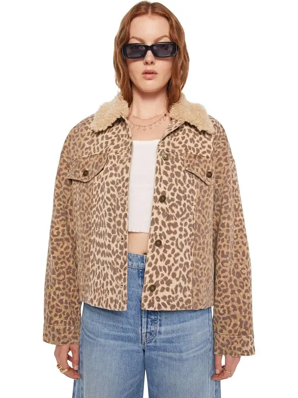 Xirena Ryko Faux Shearling Collar Animal Print Jacket - Multi