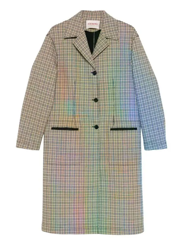 Iceberg Checked Coat - Neutrals